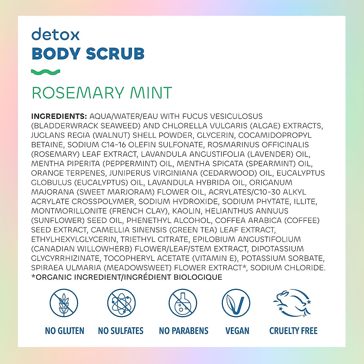 Seaweed Bath Co. Detox Body Scrub, Rosemary Mint Scent, 6 Ounce, Sustainably Harvested Seaweed, French Sea Clay, Coffee Extract