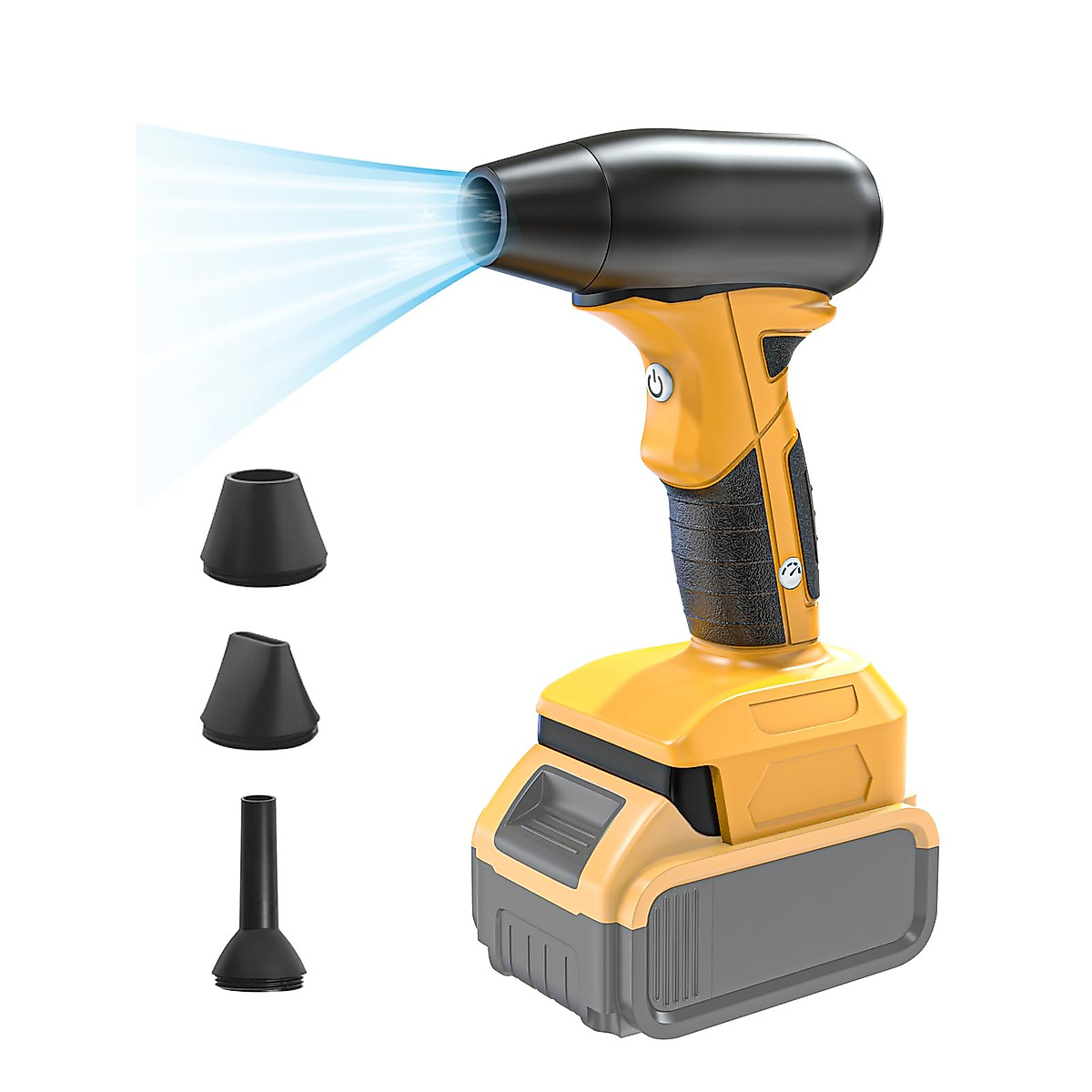 Mini Jet Dry Blower for Dewalt 20V Battery with Brushless Motor Handheld Jet Fan with 4 Gears Adjustable for Garages Sawmill Home Workshop Car Cleaning (No Battery)