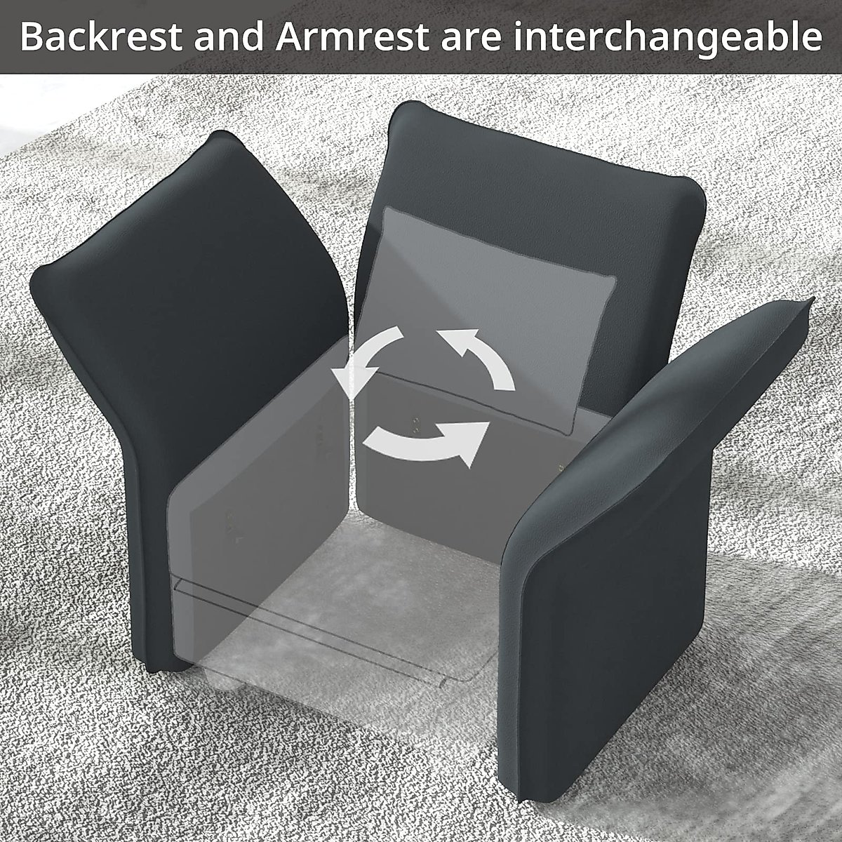 LLappuil Modular Pair of Side Armrest Backrest Module Sofa for Convertible Modular Sectional Couch Sofa Side Armrest, Backrest Grey