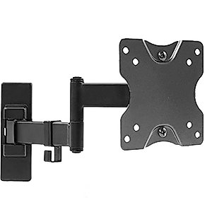 VIVO Full Motion Wall Mount for up to 27 inch LCD LED TV and Computer Monitor Screens, Tilt and Swivel Bracket with Max 100x100mm VESA, Black, MOUNT-VW01M