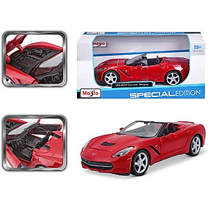 Maisto 2014 Chevrolet Corvette C7 Convertible 1/24 31501 (31501RD), Red and Black