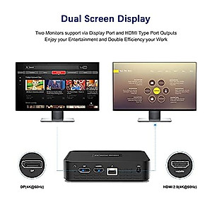 MINISFORUM GK41 Mini PC Celeron Processor J4125 Quad Core(up to 2.7GHz),8GB DDR4 128GB SSD Mini Desktop Computer 4X USB 3.0 Ports,1X Gigabit Ethernet,4K@60Hz Output,Dual Wi-Fi