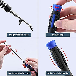 HeiyRC 36-in-1 Precision Magnetic Screwdriver Set Long Bits Driver Home Improvement Repair Tools Kit for Game Console PC Tablet Laptop Phone General Household Repair