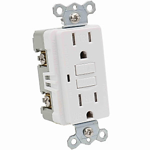 Baomain GFCI Outlet Receptacle 15Amp. 120VAC 60Hz Weather-Resistant, Ground Fault Circuit Interruptor, GFI UL&CUL listed White