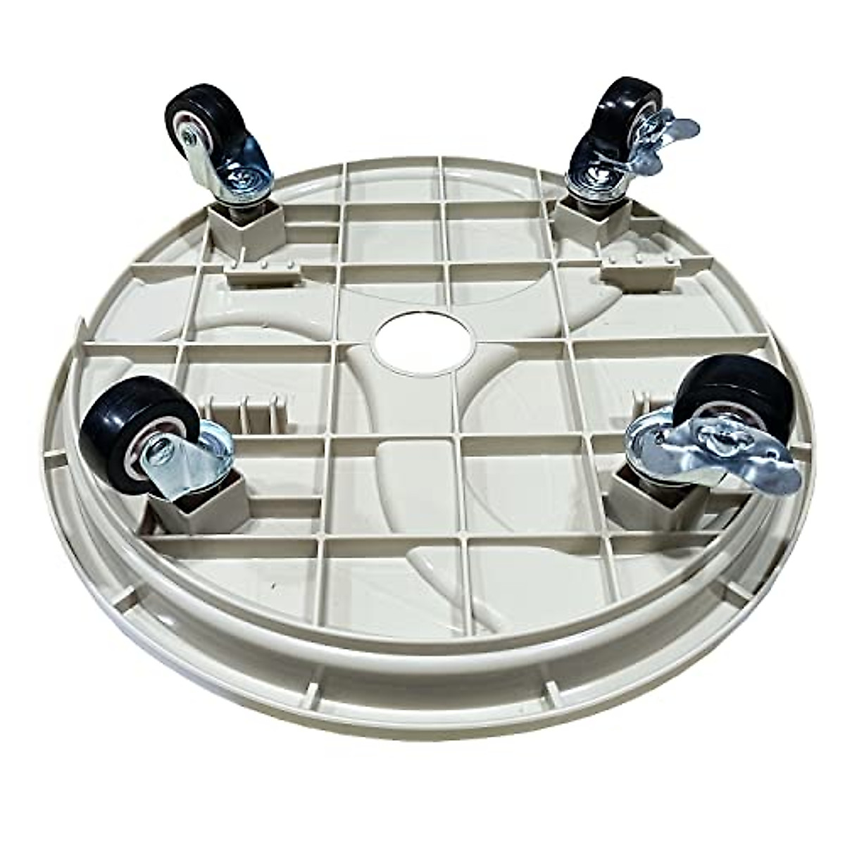 LQI 3 Packs Plant Caddy,（Wheels Upgraded） 13 inch Plant Stand with Wheels and Drainage Tray, Garden Rolling Plant Caddy with Wheels Brake, Round Plant Dolly for Moving Plant Pot（Grey）