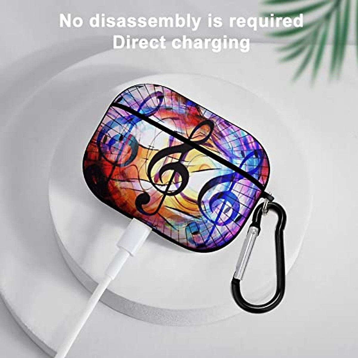 Dream Music Notes Airpods Pro Case Bluetooth Fashion Portable Shockproof and Anti-Scratch Headphone Charging Case Protective Case for Airpods Pro with Keychain Chain Gift Unisex