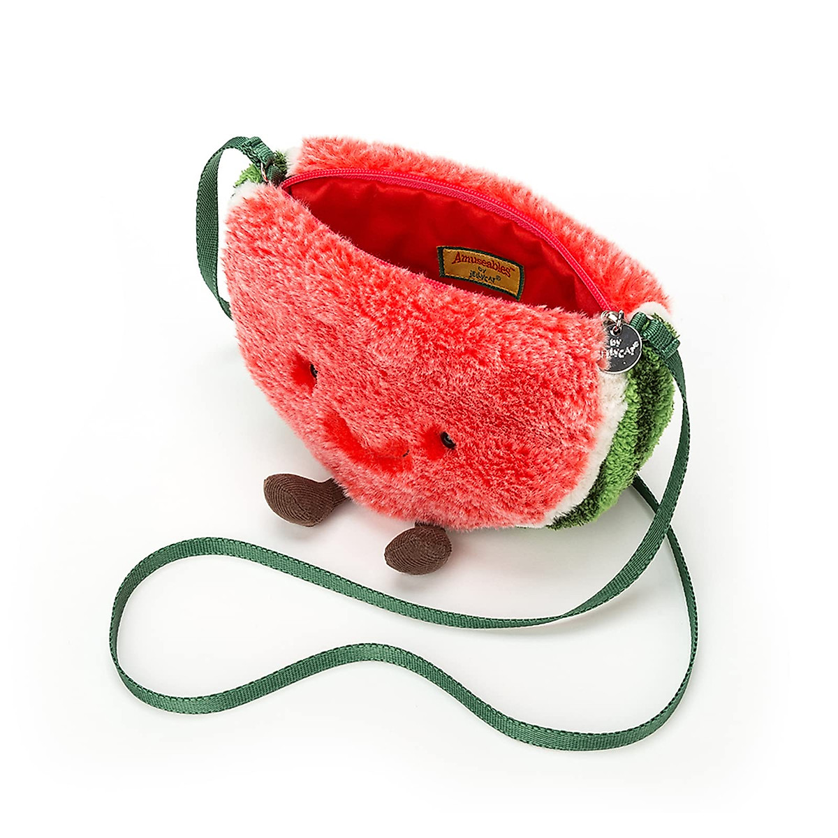 Jellycat Amuseables Watermelon Plush Bag, 8.5 inches | Crossbody and Shoulder Purse | Fun and Unique Handbag