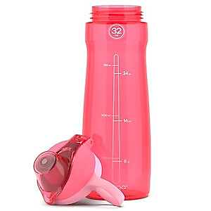 Pogo BPA-Free Tritan Plastic Water Bottle with Chug Lid, 32 Oz, Pink.