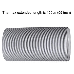 Hotop Air Conditioner Exhaust Hose, 5.9 Inches Diameter and 59 Inches Length Exhaust Vent Hose with Counterclockwise Thread Compatible with Portable Air Conditioner