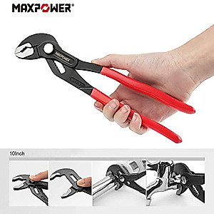 MAXPOWER Water Pump Pliers Set. Plumbing Pliers 3 Pieces Kitbag Set. 7-Inch, 10-Inch and 16-Inch Push Button Quick Adjust Tongue and Groove Pliers Set
