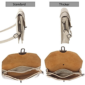 TENXITER Small Purses for Women Vegan Leather Crossbody Cell Phone Bags Wallet (Beige)