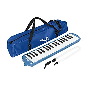 Stagg MELOSTA37 BL Blue plastic melodica with 37 keys and black bag