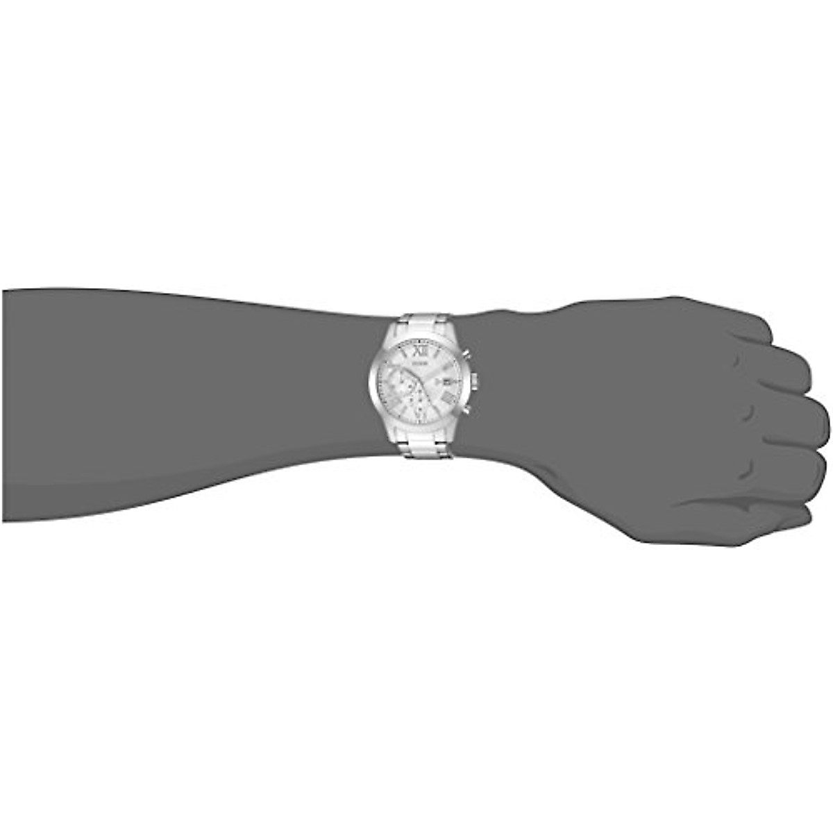 GUESS Stainless Steel Chronograph Bracelet Watch with Date. Color: Silver-Tone (Model: U0668G7)