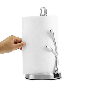 Vine Series Paper Towel Holder by Everyday Solutions - Stainless Steel - Sleek Kitchen Roll Holder - Free Standing Vertical Paper Towel Stand for Home and Kitchen
