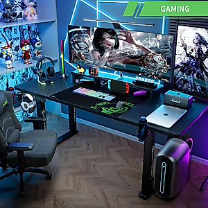 Klobel X-Win Electric Height Adjustable Standing Desk, 71" x 31.5" Inch 4-Leg Ergonomic Sit to Stand Desk for Home Office, Powerful Dual Motor Work Desk, Carbon Fiber Textured Black