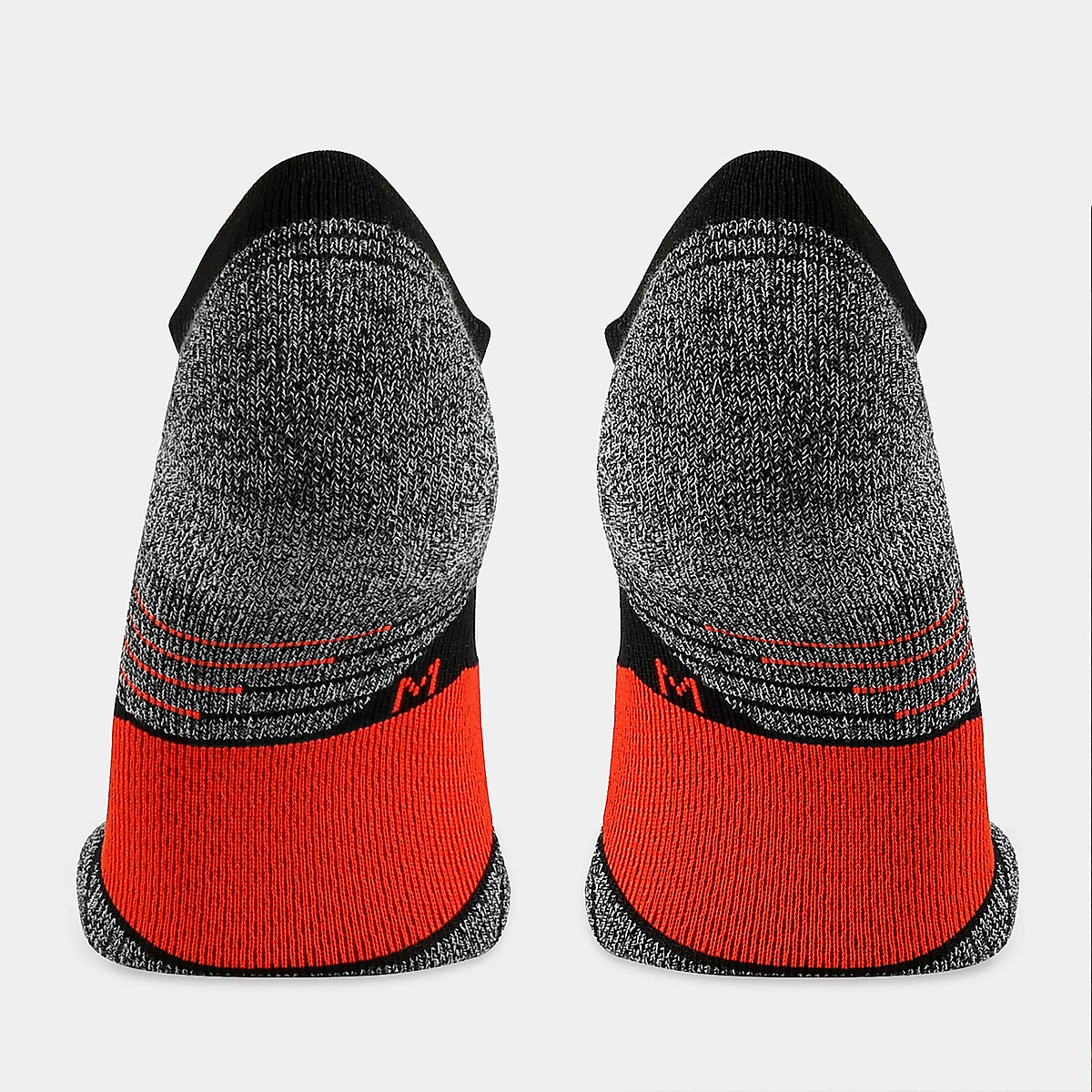 WANDER Men's Athletic Running Socks 7 Pairs Thick Cushion Ankle Socks for Men Sport Low Cut Socks 6-9/10-12 (7 Pairs Black Red, Shoe Size:10-12)