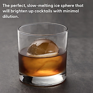 W&P Peak Silicone Single Sphere Ice Mold w/ Cover | Charcoal | Easy to Remove | Round Cocktail Whiskey Drink Ice Maker | Food Grade Premium Silicone | Dishwasher Safe, BPA Free