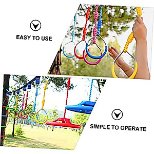 7pcs Rings Indoor Swing for Kids Outdoorswing Kids Outdoor Swing Monkey Bar Ring Kids Swing Ring Exercise Pull up Rings Pull Handles Muscle Exercise Rings Exercise Handle Grip Grip