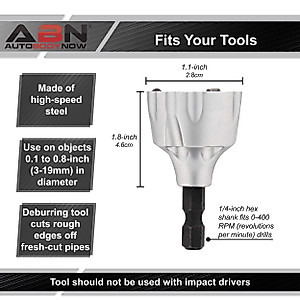 ABN Bolt Deburring Tool - 0.1 to 0.8in Deburring Bit Chamfer Tool Drill Attachment for Steel, Copper, Brass, and Wood