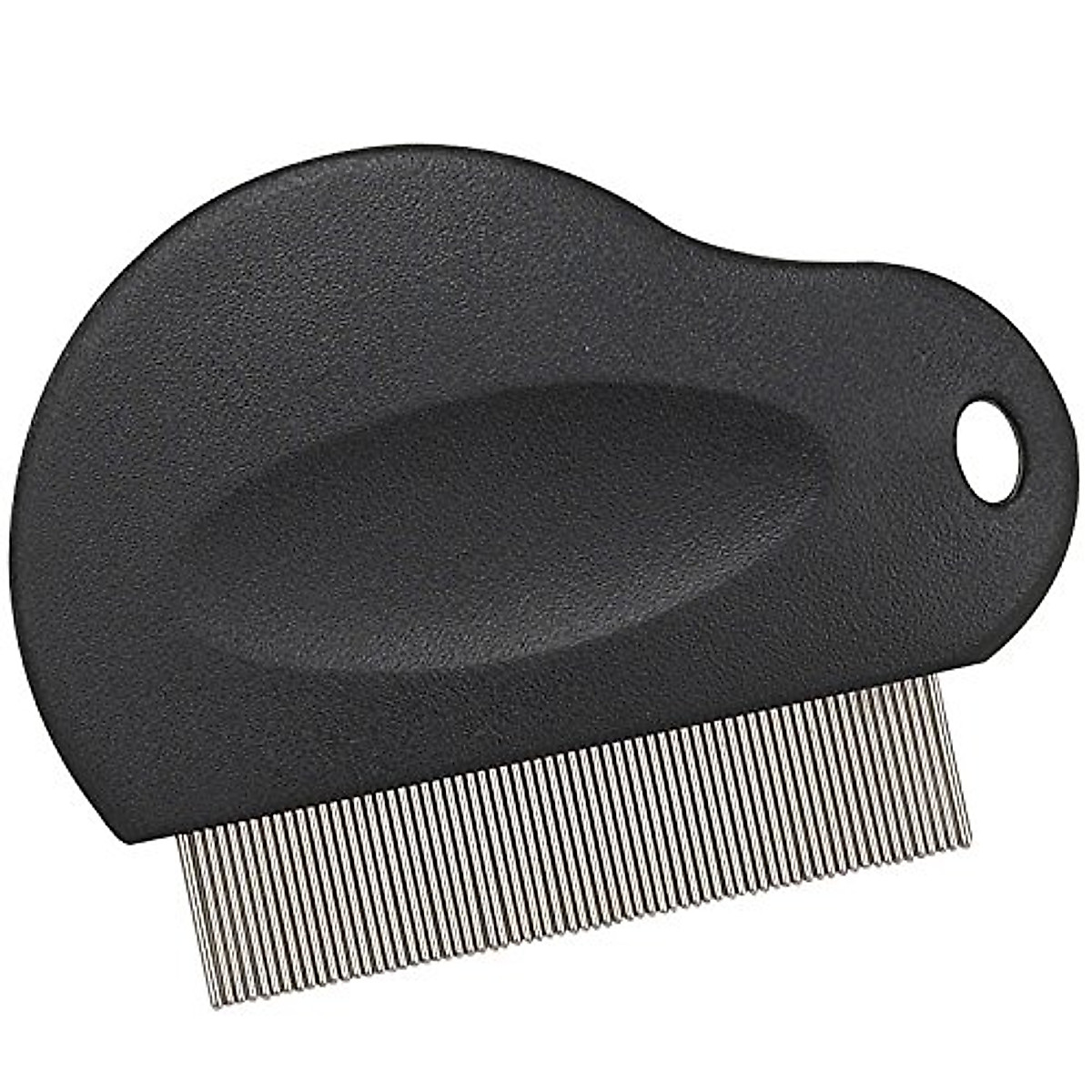 Master Grooming Tools Contoured Grip Flea Combs — Ergonomic Combs for Removing Fleas, Black, 3-inch