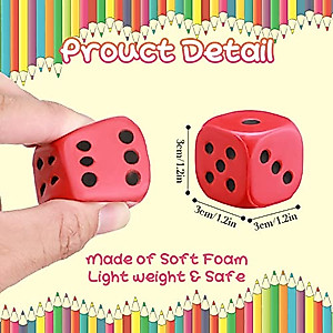 36 Pieces Foam Dice Colorful Dice Cubes Block of Dice with Number Dots for Boy Girl Over 6+, Building, Educational Toys, Math Teaching, Pastime, Party Favors and Classroom Supplies