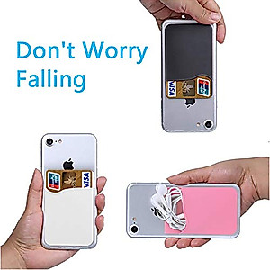 EGALO Phone Card Holder, Cell Phone Wallet, Ultra-Slim Silicone 3M Adhesive Stick-on ID Credit Card Phone Case Pouch Sleeve Pocket for Smartphones (iPhone/Android/Samsung Galaxy) - 6 Pack