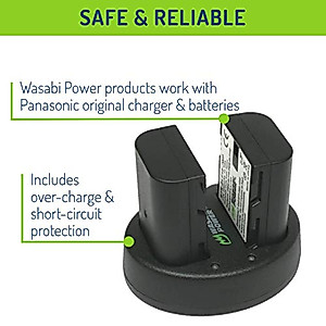 Wasabi Power Battery (2-Pack) and Dual USB Charger for Panasonic DMW-BLF19 and Panasonic Lumix DMC-GH3, DMC-GH4, DC-GH5, DC-GH5S, DC-G9