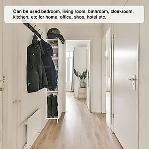 uxcell Coat Hook Rack, 304 Stainless Steel Coat Rack Wall Mounted with 7 Hooks Metal Hook Rail Wall Hangers for Hanging Bedroom Bathroom 2Pcs