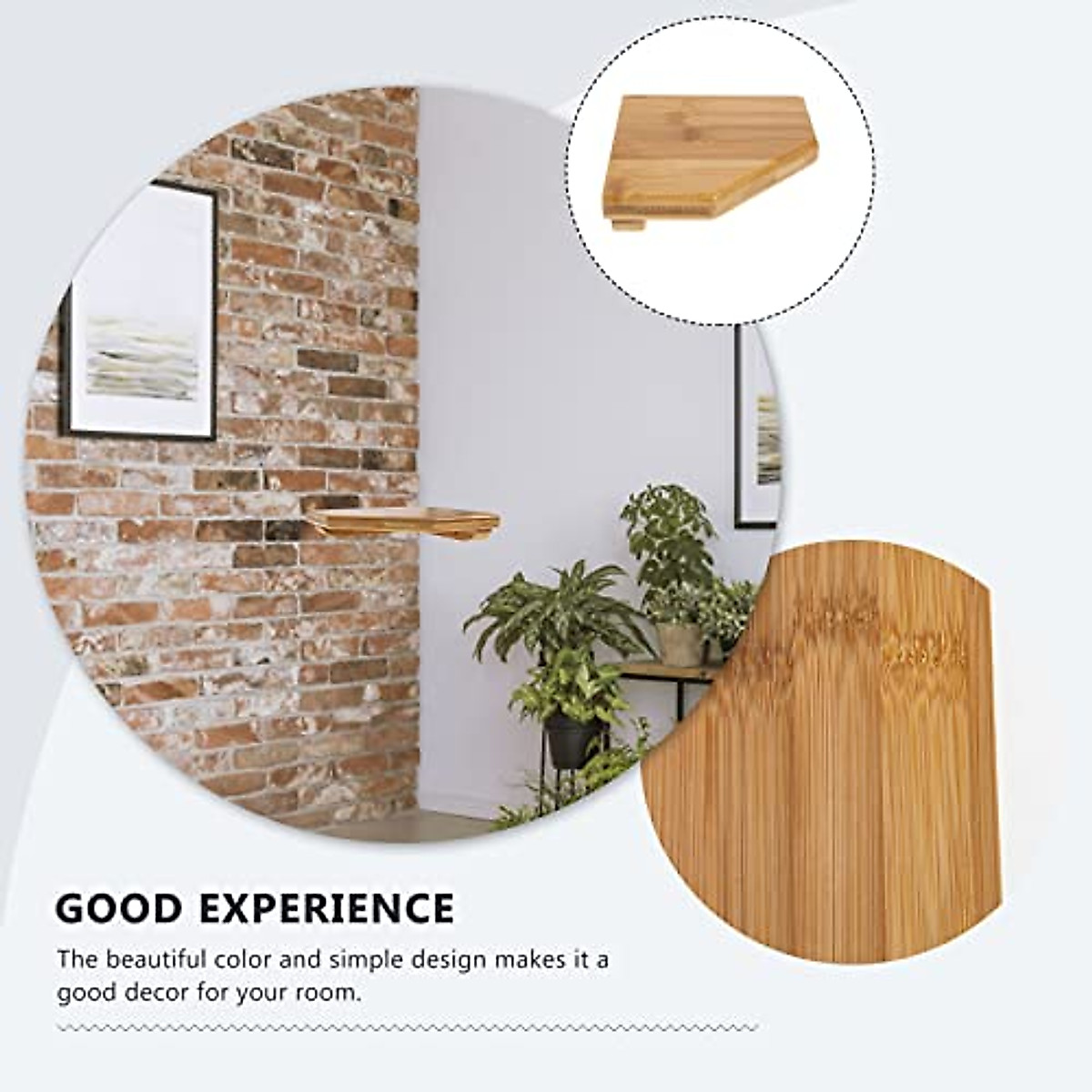 DECHOUS Corner Wall Shelf, Beech Wood Floating Shelves Wall Mounted, Natural Corner Wall Shelf