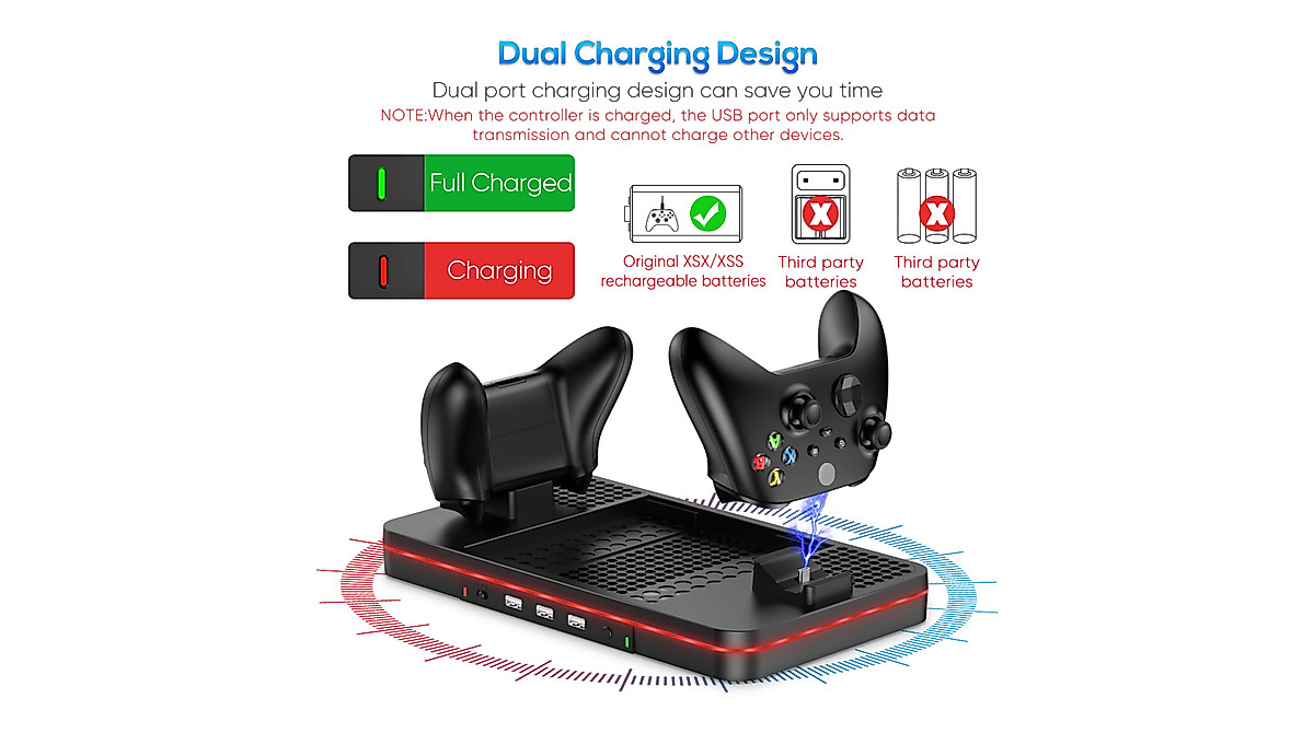 Xbox Series X/S Cooling Stand & Dual Controller Charger