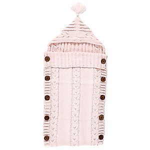 Hudson Baby Unisex Baby Knitted Baby Lounge Stroller Wrap Sack, Blushing Bride, One Size