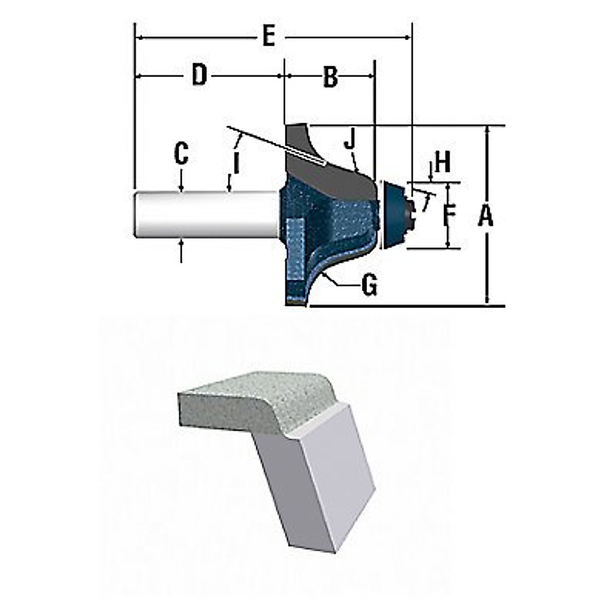 Bosch 85662M 3-Inch Diameter 1-Inch Cut Carbide Tipped Ogee Undermount Bowl Router Bit 1/2-Inch Shank