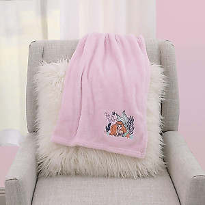 Disney The Little Mermaid Pink and Coral Ariel Cute by Nature Super Soft Baby Blanket