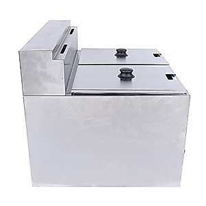 Commercial Countertop LPG Gas Fryer Deep Fryer 2-Basket Countertop Deep Gas Fryer Stainless Steel 6L*2 Deep Fryer for French Fries Restaurant Home Kitchen