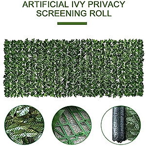 HACSYP Expandable Faux Privacy Fence Artificial Ivy Privacy Fence Screen | Garden Privacy & Protective Leaves Filter Roll Privacy Fence for Outdoor Garden Balcony Backyard