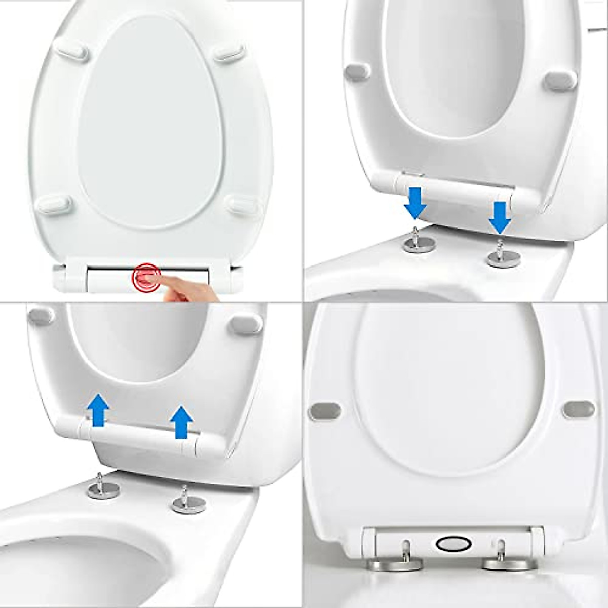 Musesh Elongated Toilet Seat Slow Close Green Ink Abstract Marble Colorful Soft Close Toilet Seat Cover Replacement Toilet Seat Removable Toilet Seat 1 Pack