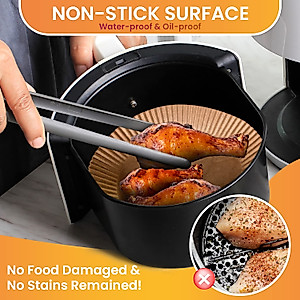 Air Fryer Disposable Paper Liners, 100 Pcs - 6.3 in’ Non Stick Baking and Parchment Paper Sheets -Oil&Water Proof-Airfryer Parchment Liners-for Baking, Roasting and Frying-Cooking,Kitchen Accessories