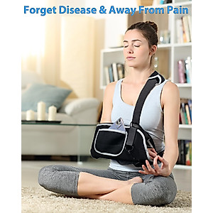 DouHeal Arm Sling Shoulder Immobilizer, Medical Rotator Cuff Support Brace with Pocket, Sling for Shoulder Injury, Arm Injury, Left & Right Arm, Men & Women, for Dislocated, Fracture, Strained (Large)