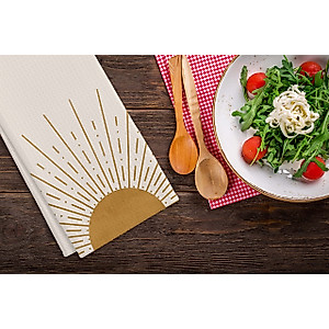 Abstract Boho Sun Sunset Sunrise Sunshine Kitchen Towels Tea Towels, 16 X 24 Inches Cotton Modern Dish Towels Dishcloths, Dish Cloth Flour Sack Hand Towel for Farmhouse Kitchen Decor,Boho Lovers Gifts