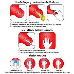 40 Inch Red Large Numbers Birthday Party Decorations Helium Foil Mylar Big Number Balloon Digital 5