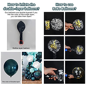 SKEFOLI Dark Teal Balloon Garland Arch Kit for Boys Men Green Jungle Wild One Safari Themed Party Decorations Supplies with Tassel Double-layer Balloons for Birthday Bridal Baby Shower (Dark Teal)