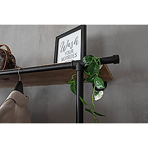 Industrial Pipe Clothing Rack with Shelves,48 Inch Industrial Clothing Rack,Pipe Clothing Rack,Retail Clothing Rack,Industrial Wall Mounted Clothes Rack,Wall Clothing Rack,Pipe Clothes Racks for Hanging Clothes ONOTETUT