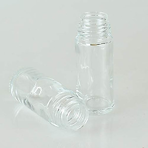 ConStore 4 PCS 30ML Deodorant Glass Roller Bottles with Plastic Roller Ball Black Cap Leak-Proof Massage Roll On Bottles Containers