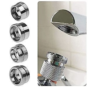 Tap Aerator Connector Outside Thread Water Saving Adaptor with Gasket, for Kitchen Faucet 16/18/20/22/24/28/mm to 22mm (Size : Outside 26mm 22mm)