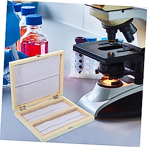 CIYODO Box Biological Slice Box Wooden Slide Storage Holder Slide Storage Wooden Holder Microscope Metal Slideshow