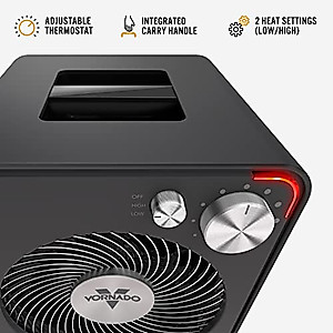 Vornado VMHi300 Whole Room Metal Space Heater, Mechanical Thermostat, Advanced Safety, Storm Gray