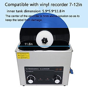ACMESONIC Ultrasonic Cleaner 6Lfor Vinyl CD, (300W Heater,180W Ultrasonic) Ultrasonic Parts Cleaner with Heater Timer for Cleaning, Jewelry, Coins, Metal Small Parts, Circuit Board, Lab Tools, etc