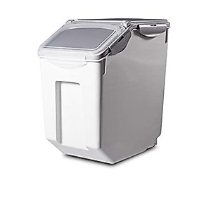 UPKOCH Rice Storage Container Rice Bucket Pantry Food Storage Jar Container Food Storage Bin for Flour Sugar Baking Supplies (Size L Grey)