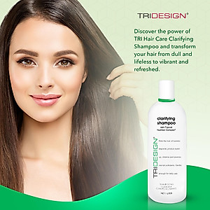 TRI Design Clarifying Shampoo – Designed to Removes Build Up for All Hair Types – Clarifying Shampoo for Curly, Fine, and Color Treated Hair – Purifying for Hard Water and Chlorine – 34 Oz