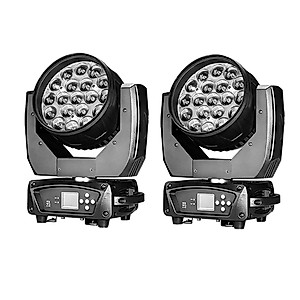 Boulder Pro 19x15W Zoom Wash Moving Head with Variable White Warm White Plus Cool White 2in1 LEDs Ideal for Church, Theater, Studio, Stage,Events, etc… (2pcs Packed)